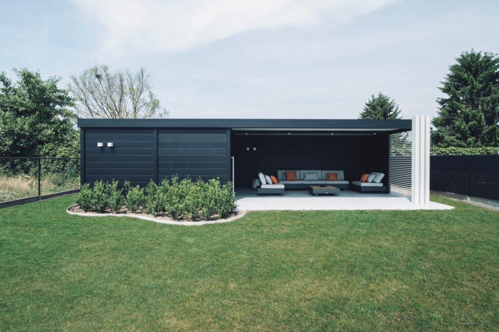 Tuinhuis met overkapping 4x10m - Metallooks